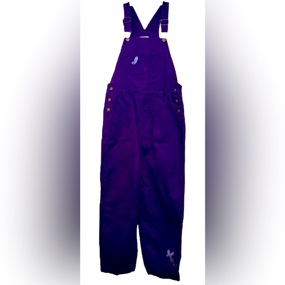 Circo | Bottoms | Vintage Circo Purple Floral Embroidered Overalls Girls Large 12 | Poshmark